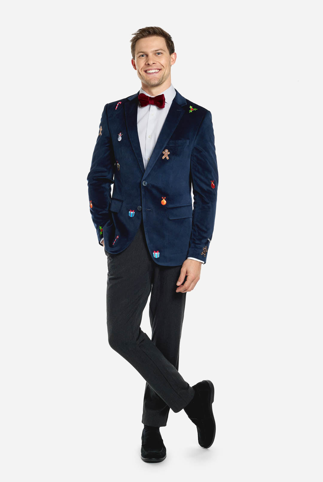 X-mas Icons | Blue Christmas Dinner Jacket | OppoSuits