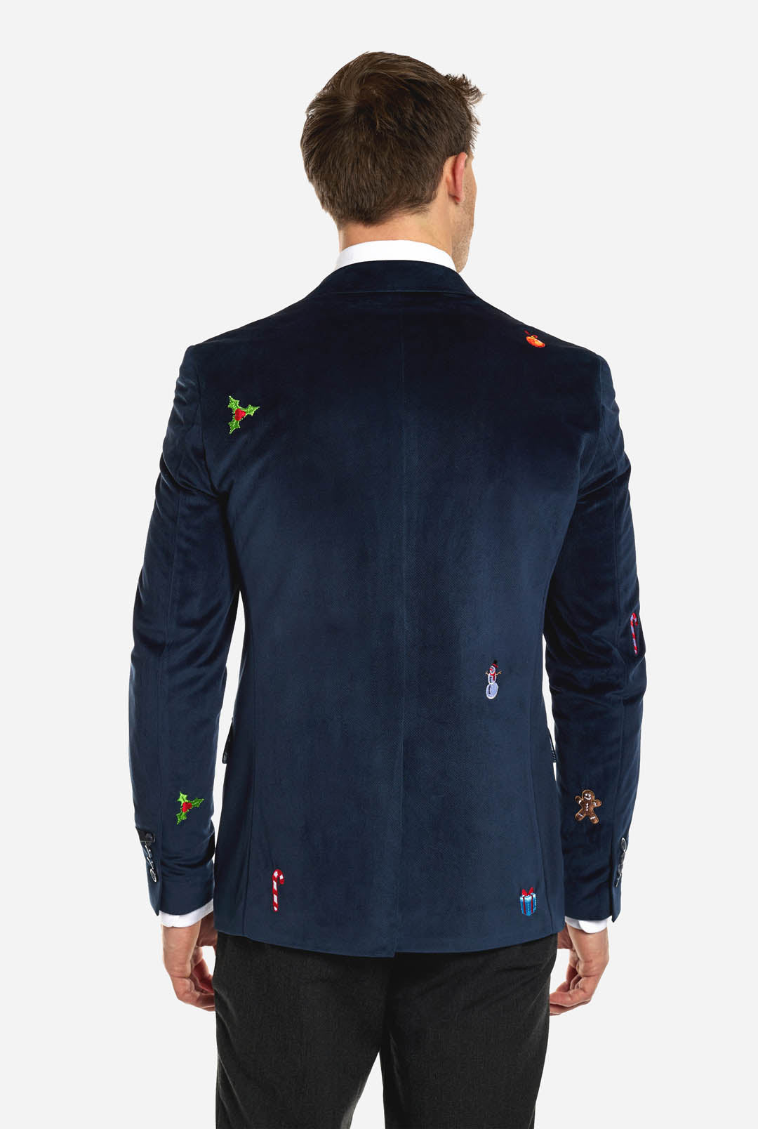 X-mas Icons | Blue Christmas Dinner Jacket | OppoSuits