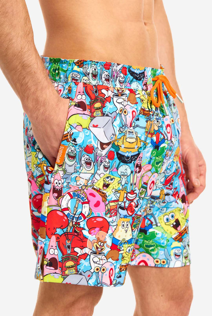 SpongeBob Frenzy Swim Shorts | Swim Trunks | OppoSuits