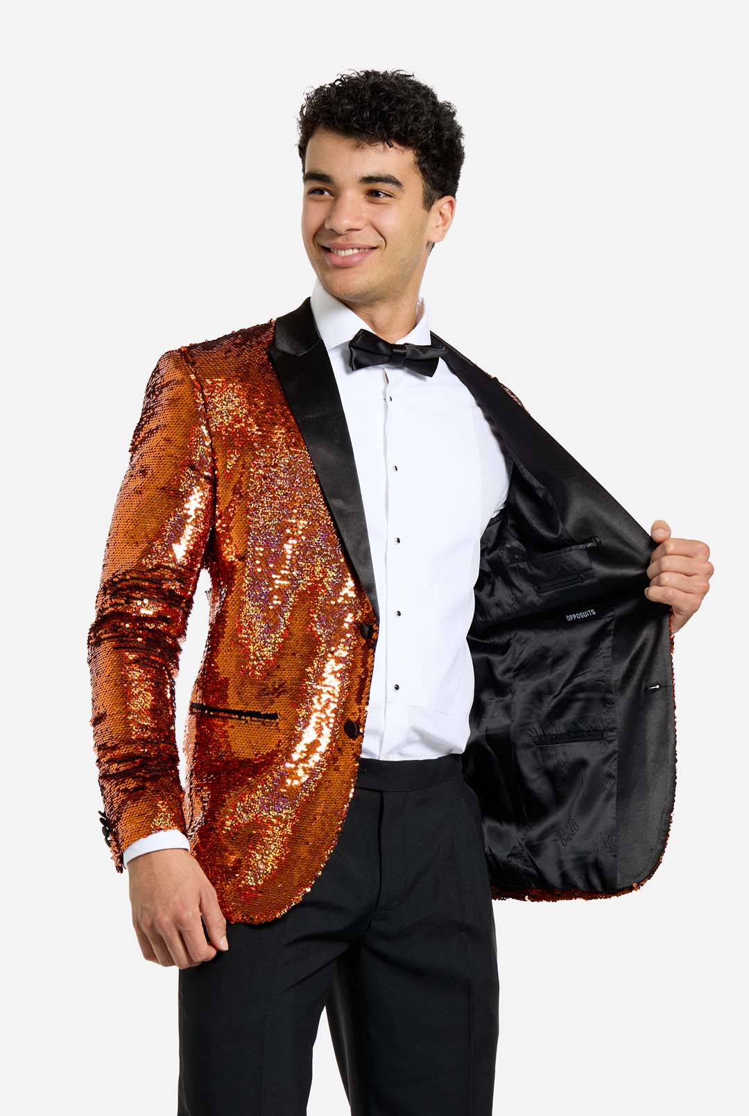 Splendid Sequins | Orange Sequins Jacket Tuxedo | OppoSuits