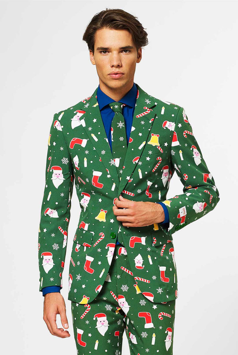 Santaboss Suit | Men's Green Christmas Suit | OppoSuits